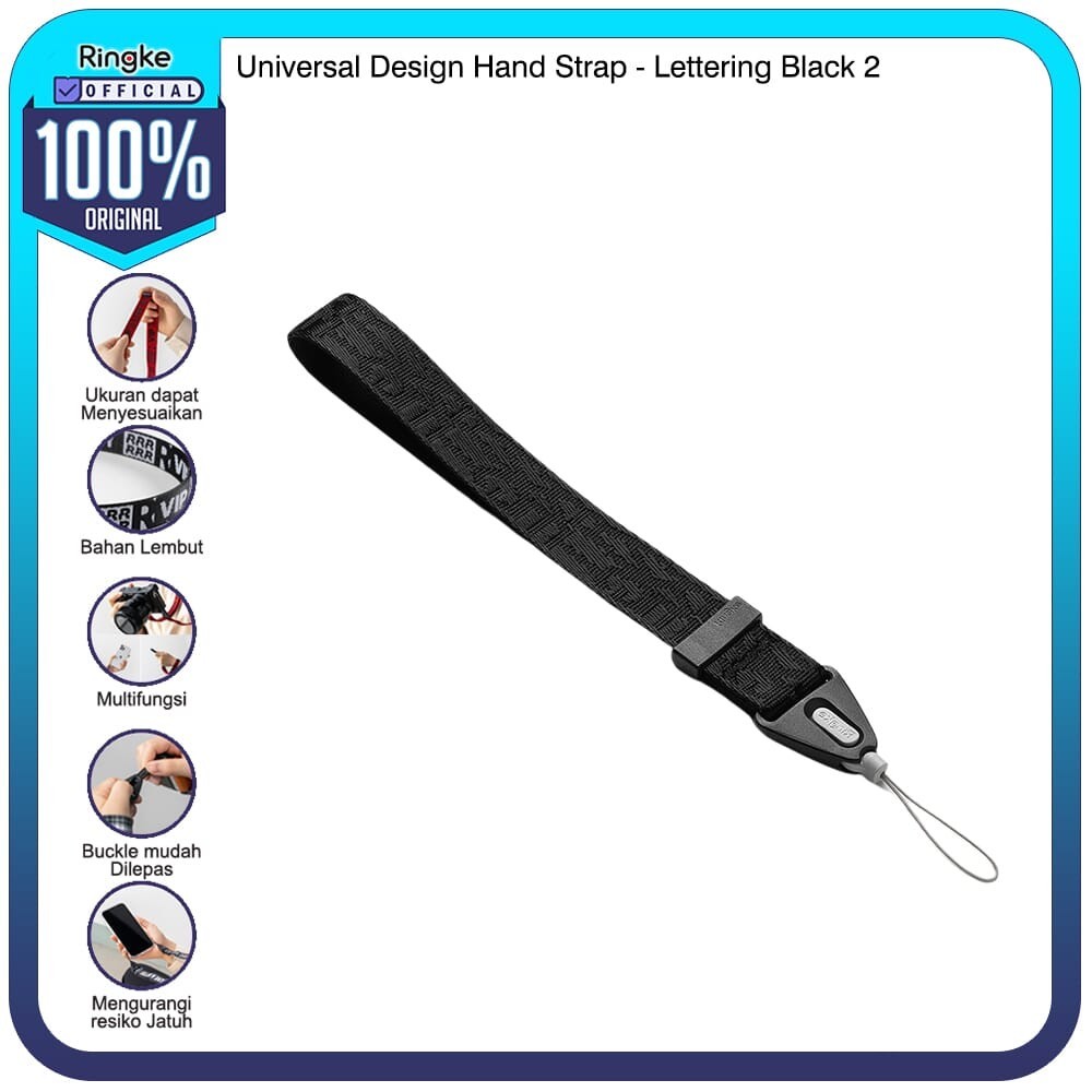 Jual Ringke Hand Strap Lettering Black 2 Handphone Tali Gantungan HP ...
