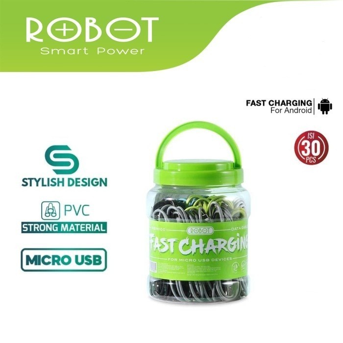 Jual Kabel Data Robot RBM100 Micro USB Data Cable (1 TOPLES isi 20 Pcs) | Shopee Indonesia