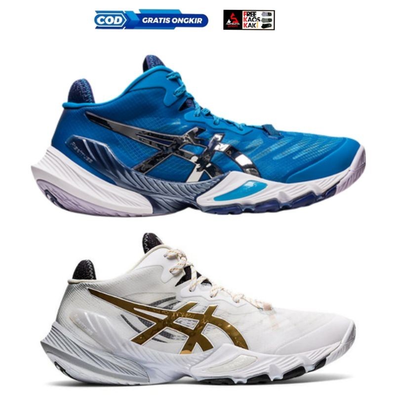 Jual Sepatu Voli Pria Metarise Volleyball Island Blue Pure Silver White ...