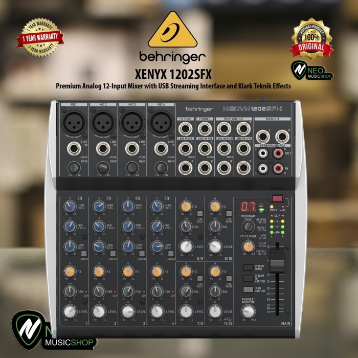 Jual PROMO BEHRINGER XENYX 1202 SFX 1202SFX 12 CHANNEL MIXER AUDIO ...