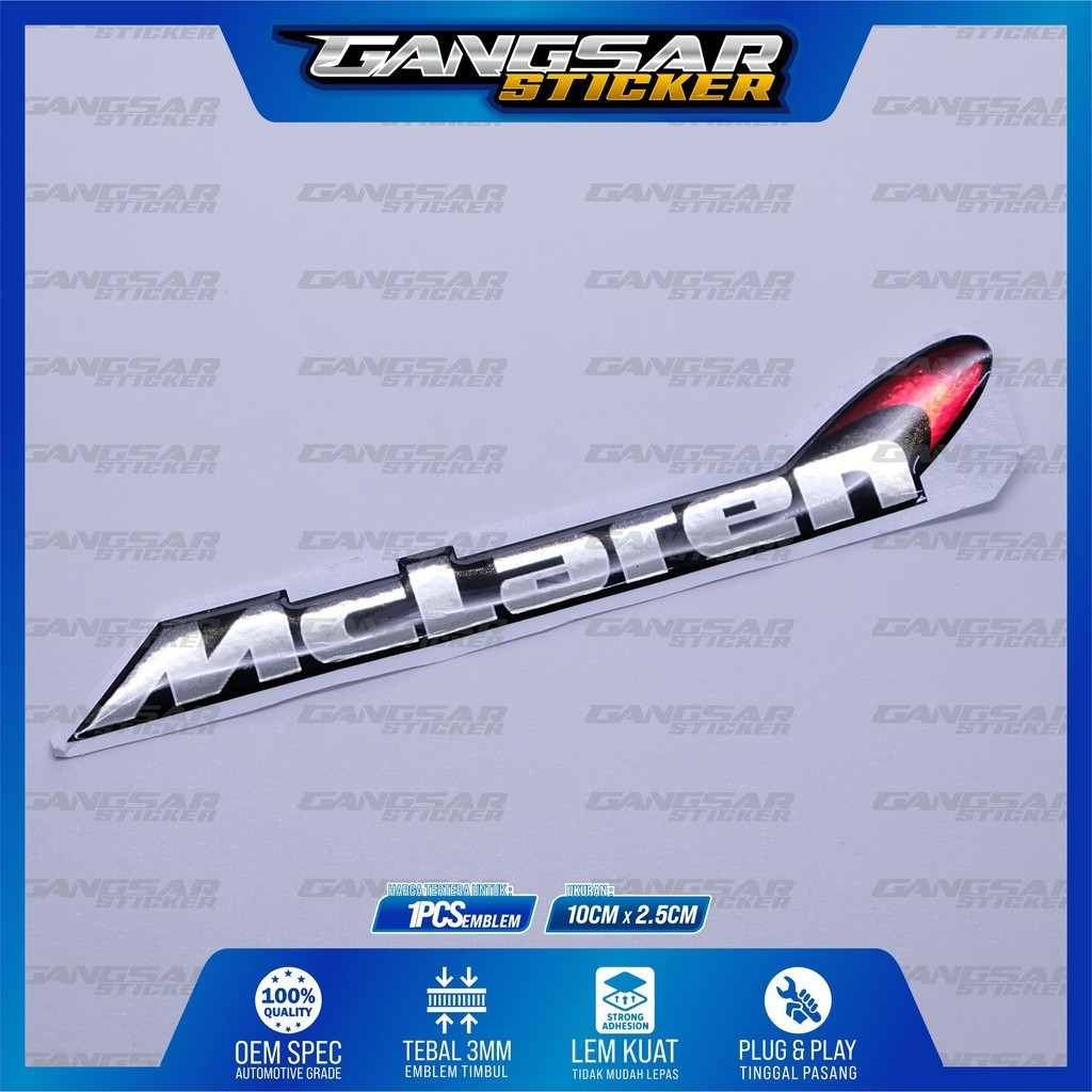 Jual Emblem logo mclaren / emblem timbul mclaren / sticker mclaren ...