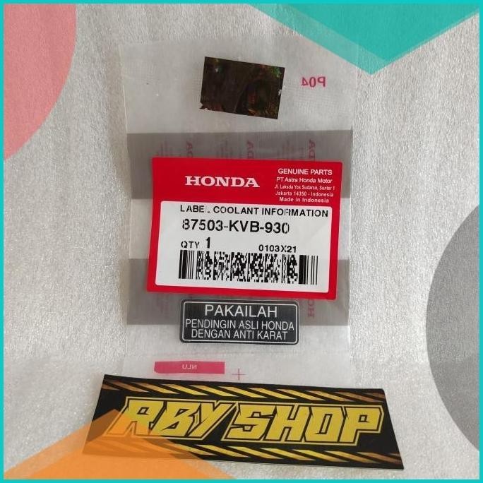 Jual Sticker Stiker Logo Label Pakailah Pendingin Asli Honda Original ...