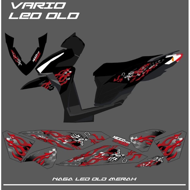 Jual Striping Sticker Transparan Honda Vario Led old 125 /150 costum Naga underground need for ...
