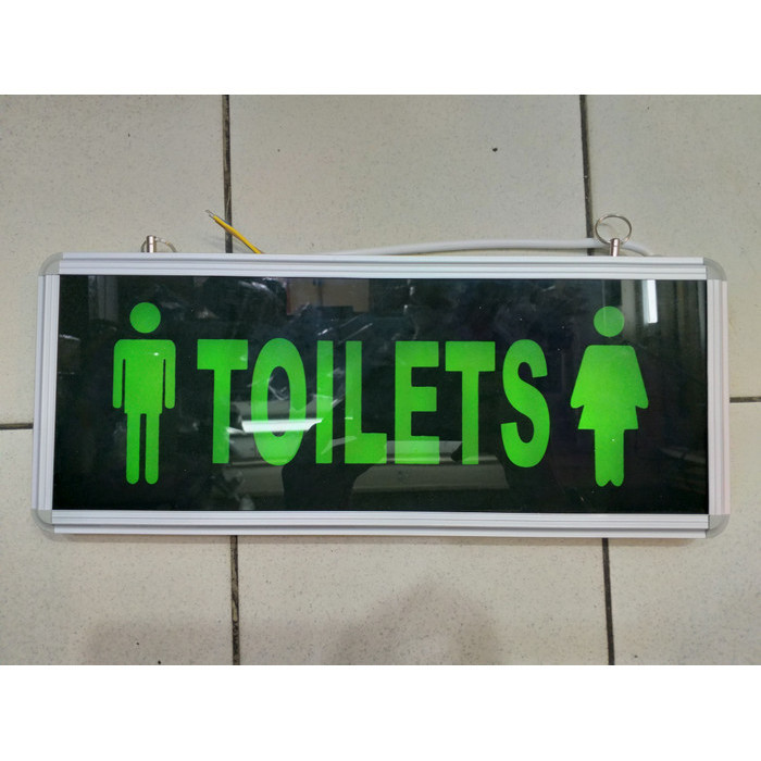 Jual Lampu exit led kaca 2 sisi Toilet / exit sign led mirror Toilet ...
