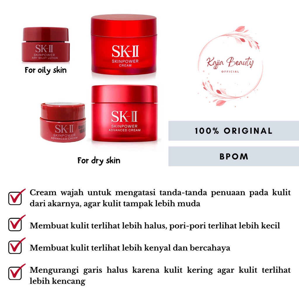 Jual SKII Skinpower Advanced Cream 15g / SKII Skinpower Cream / SKII Skinpower Airy Milky Lotion ...