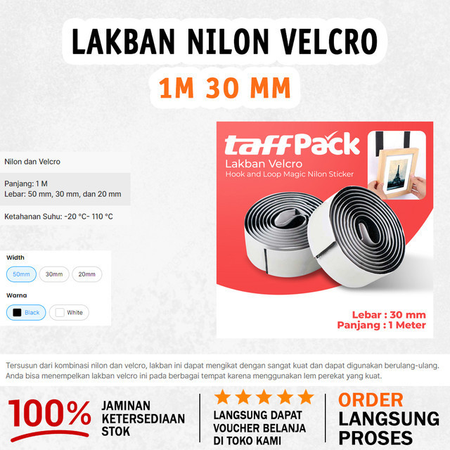 Jual Kamu Cari Ini | Lakban Velcro Hook and Loop Magic Nilon Sticker 1M 30 mm | Black | Shopee ...