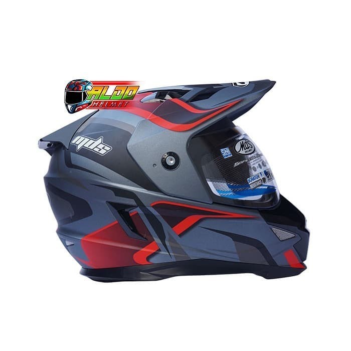 Jual Barang Bagus Helm Mds Super Pro Motif Alumunium Gray Matt Red Full ...