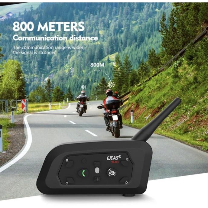 Jual READY STOCK EJEAS V6 PRO INTERCOM HELM 6 RIDERS BLUETOOTH HEADSET ...