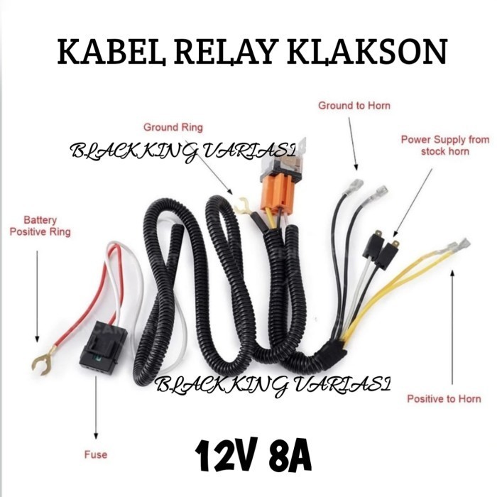 Jual Kabel Relay Relai Set Klakson 12V 8A Kabel Relay Klakson Motor ...