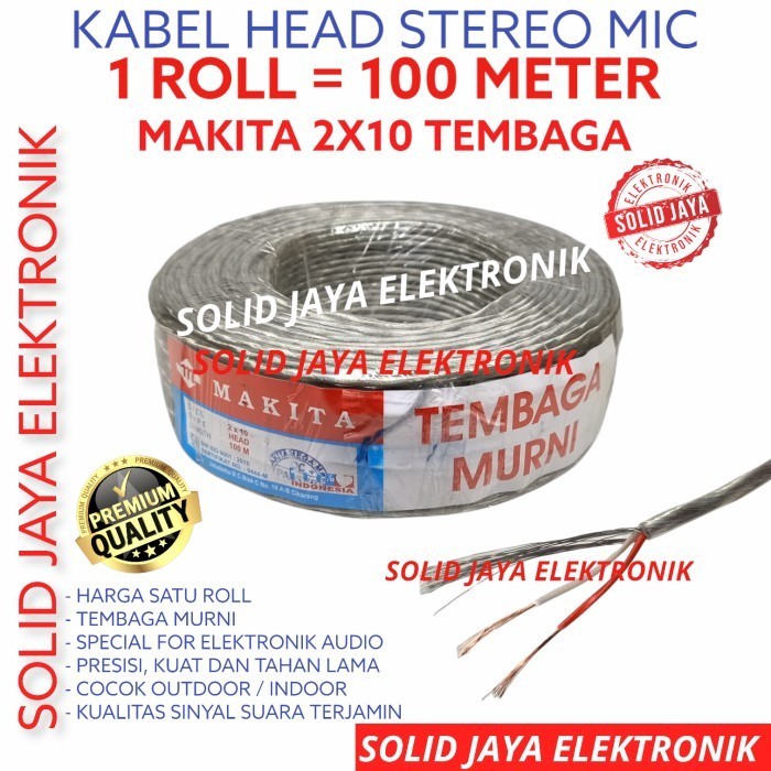 Jual KABEL STEREO MAKITA GOLD KABEL HEAD HEAT MICROPHONE KECIL - 1 ROLL ...