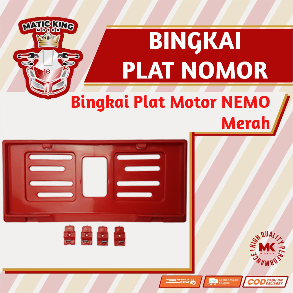 Jual Plat Tatakan Dudukan Plat Nomor Variasi Universal Merah | Shopee ...