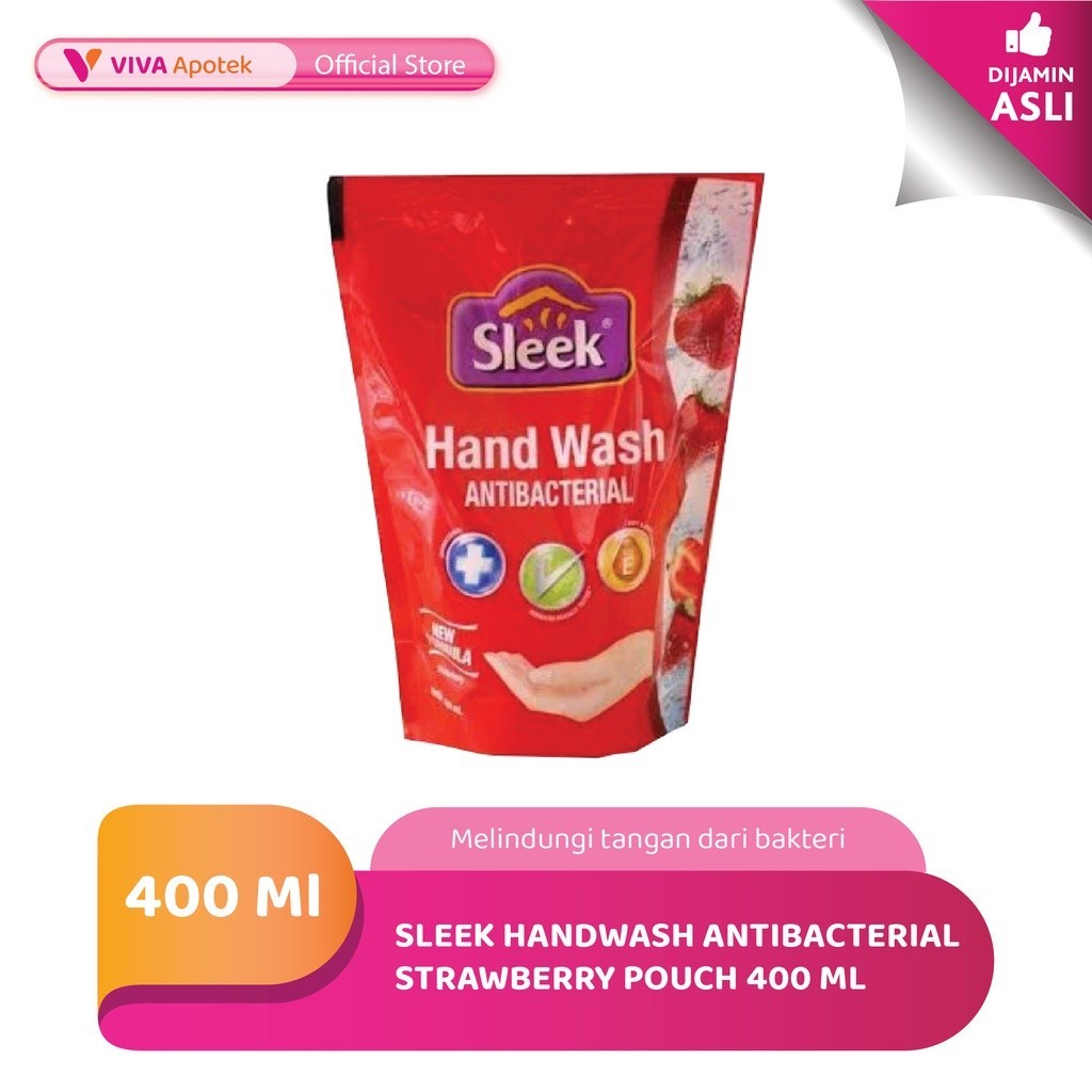 Jual Sleek Handwash Antibacterial Strawberry Sabun Antibakteri (400 ml ...
