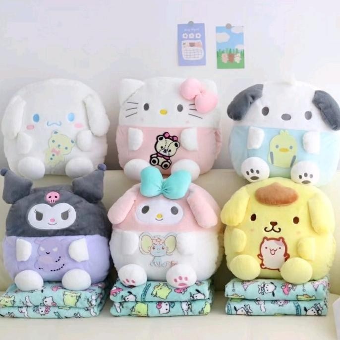 Jual Balmut 3 in 1 Selimut Boneka My Melody Cinnamoroll Sanrio Karakter ...