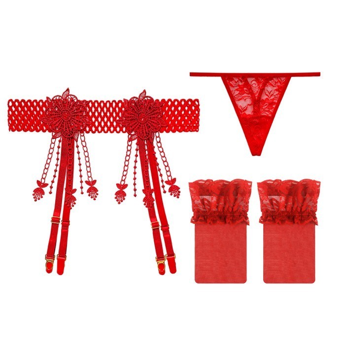 Jual LINGERIE SEXY OPEN CROTCH G STRING RENDA LINGERIE SET STOCKING T11 ...
