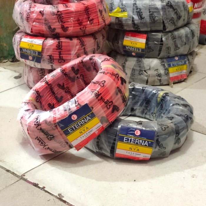 Jual Kabel Listrik NYA 1,5mm Eterna @100Mtr (Merah-Hitam) | Shopee ...