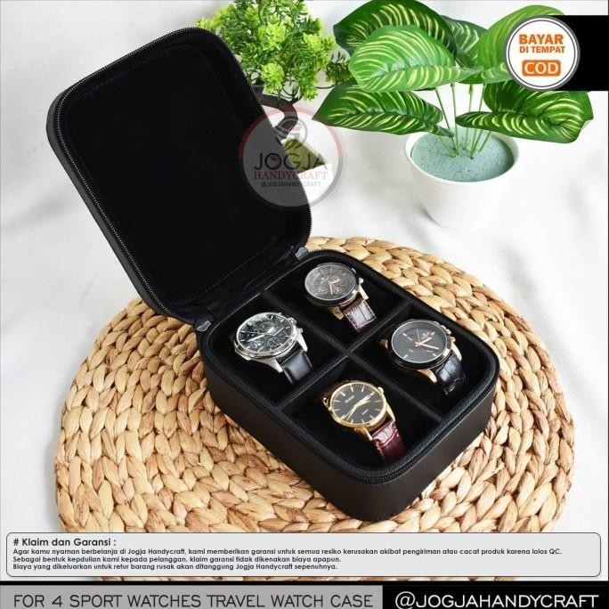 Jual 4 Slots Travel Watch Box Jumbo / Tempat Jam Tangan / Kotak Jam ...