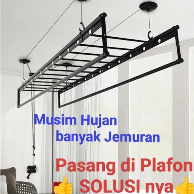 Jual Jemuran Plafon 2m Lifting Naik Turun Kerekan Ceiling Almunium ...
