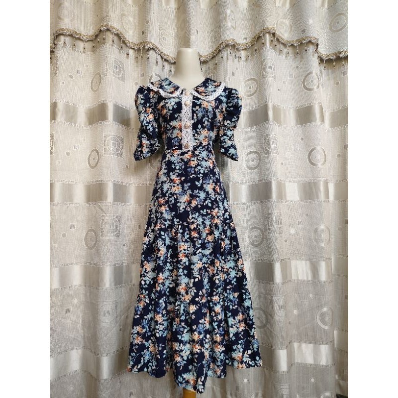 Jual Dress Bangkok vintage bunga | Shopee Indonesia