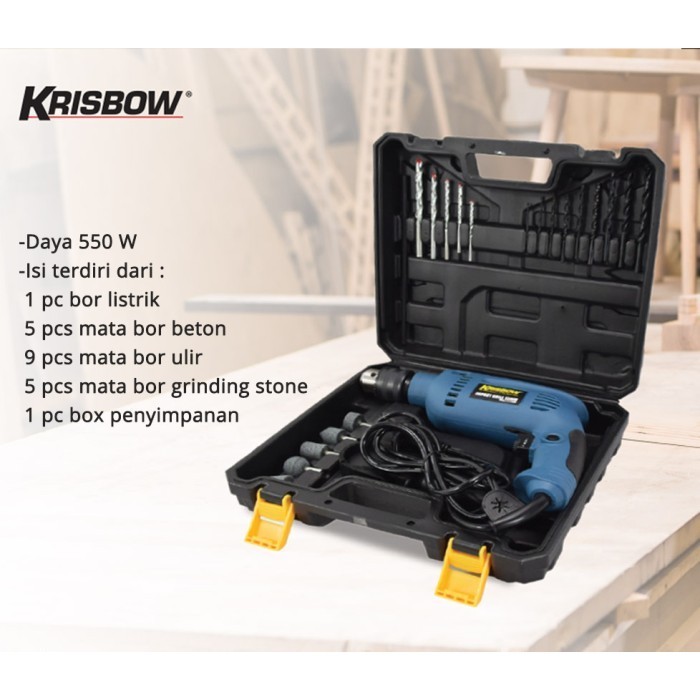 Jual KRISBOW impact drill / set mesin bor listrik 21 pcs | Shopee Indonesia