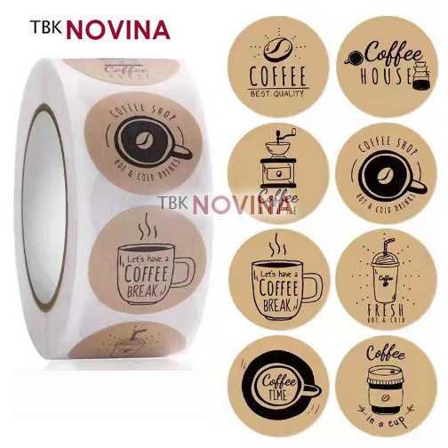 Jual STIKER KOPI COFFEE / Stiker Thank You / Label Segel Thank You (10 ...