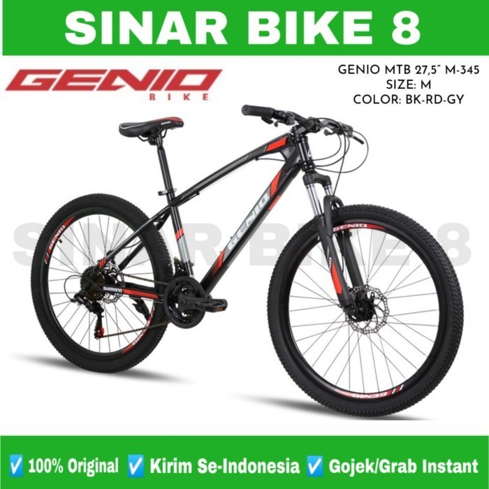 Jual Sepeda Gunung 27.5 Inch MTB GENIO M-345 Hi -ten Steel 24 Speed | Shopee Indonesia
