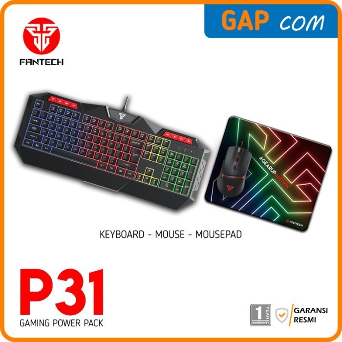 Jual Keyboard Mouse Gaming Combo Fantech P31 Gaming Gear Set 3in1 -18f | Shopee Indonesia