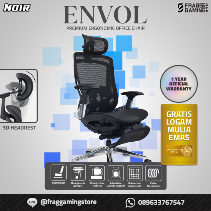 Jual Noir Neo C2 Envol Premium Ergonomic Office Chair Kursi Kantor ...
