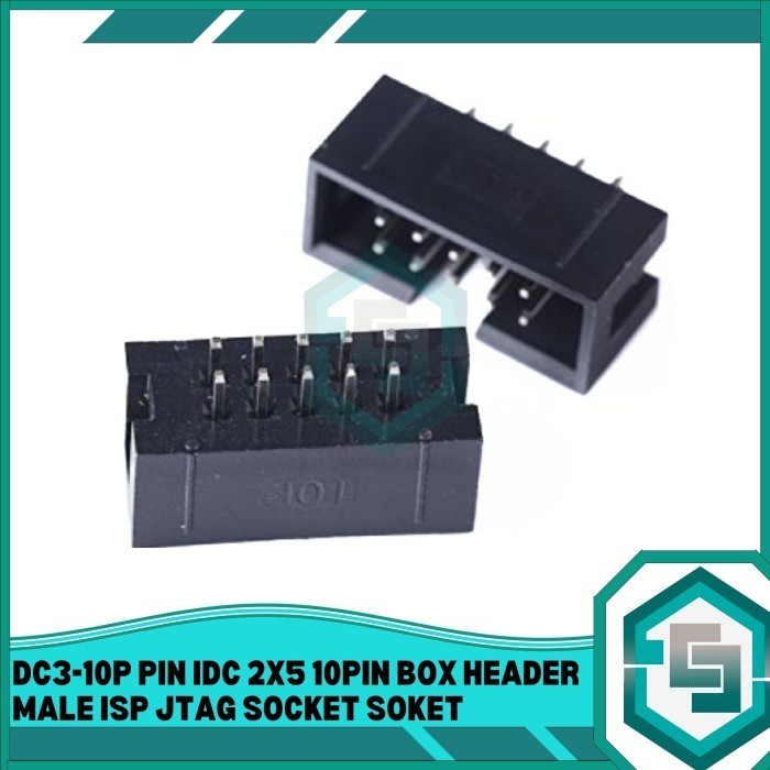 Jual Dc3 10p Pin Idc 2x5 10pin Box Header Male Isp Jtag Socket Soket