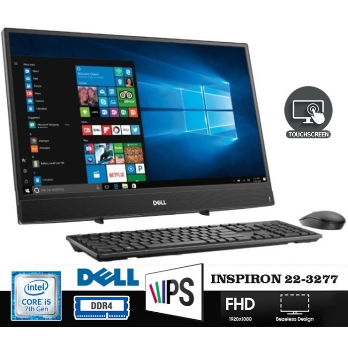 Jual PC All In One DELL Inspiron 22 Core i3-7130 DDR4 4GB/500GB 22" IPS ...