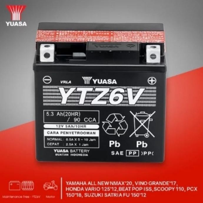 Jual Harga Promo Aki Motor Yamaha Freego Fazzio Fino Grande Soul Gt Iss Yuasa Ytz6V Ori | Shopee ...