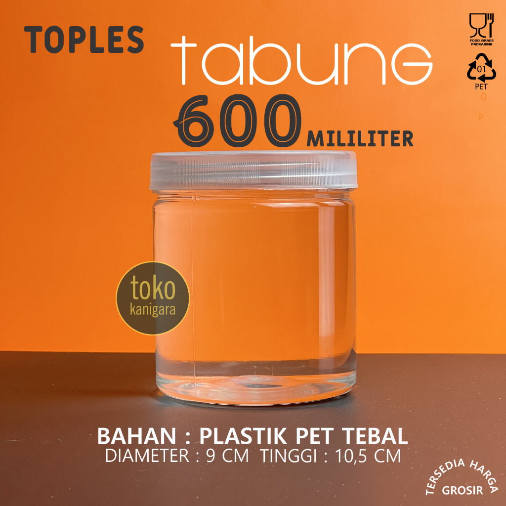 Jual LAA TOPLES BULAT 600 ML - JAR BULAT 600 ML FOOD GRADE - TOPLES ...