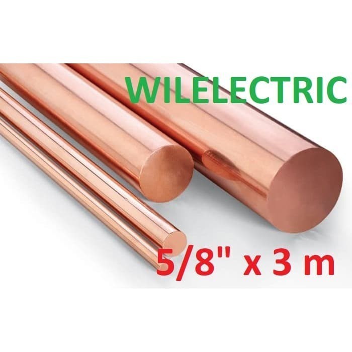 Jual Ground rod / copper rod tembaga asli 5/8 inch x 3m / 3 m grounding ...