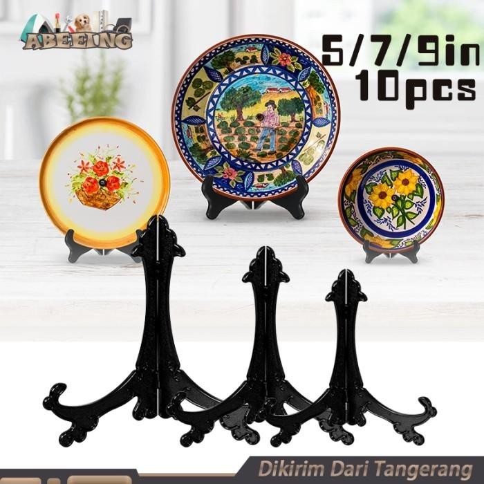Jual Isi 10 Stand Frame Holder Display Piring Kaki Frame Segitiga Photo ...