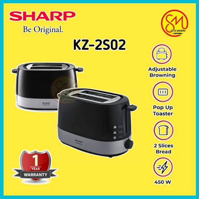 Jual Sharp Kz-2S02-Bk Sandwich Toaster Pemanggang Roti Listrik Pop Up ...