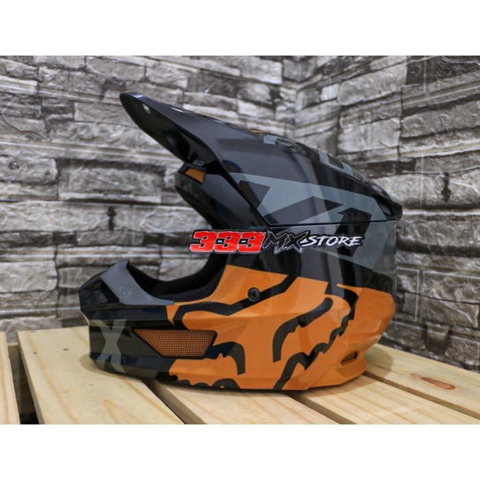Jual HELM FOX V1 SKEW BLACK GOLD HELM CROSS FOX V1 SKEW BLACK GOLD ...