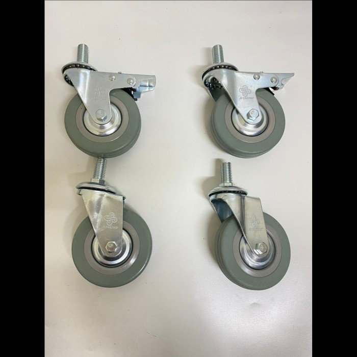 Jual Roda Srew Karet Jf Caster 4 Inch (2Rem 2 Polos) | Shopee Indonesia