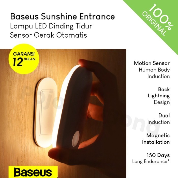 Jual BASEUS SUNSHINE ENTRANCE LAMPU LED DINDING TIDUR SENSOR OTOMATIS | Shopee Indonesia