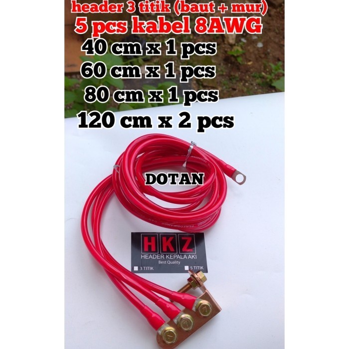 Jual 3 Titik 5 Kabel 8Awg Ground Wire Kit Kabel Grounding Mobil 8 Awg ...
