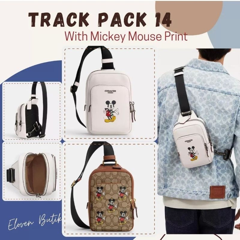 Jual tas waistbag Coach Disney X Coach Track Pack 14 With Mickey Mouse ...