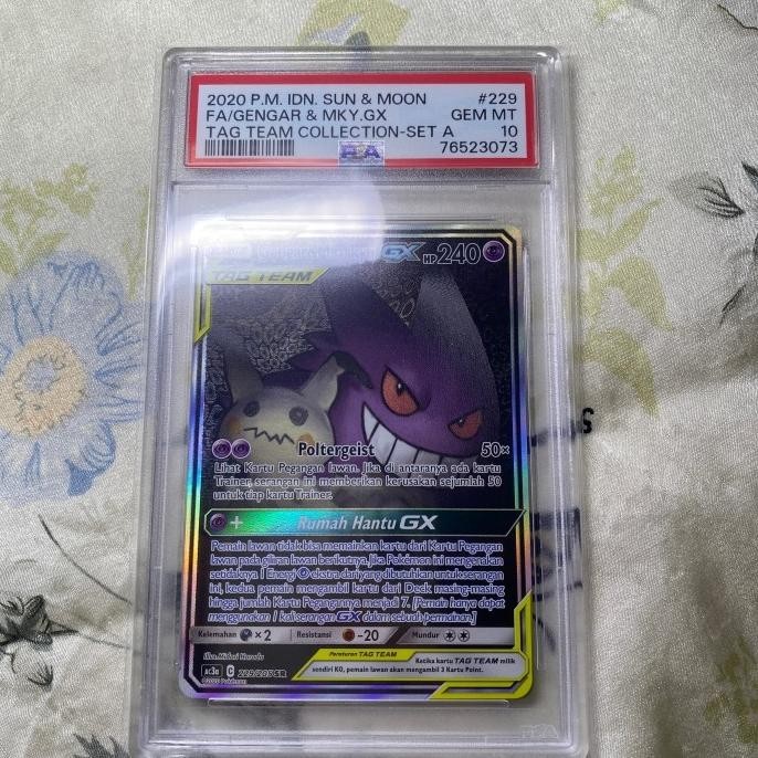 Jual Kartu Pokemon ID Indonesia SM AC3a Gengar & Mimikyu GX SR AA PSA 10 | Shopee Indonesia