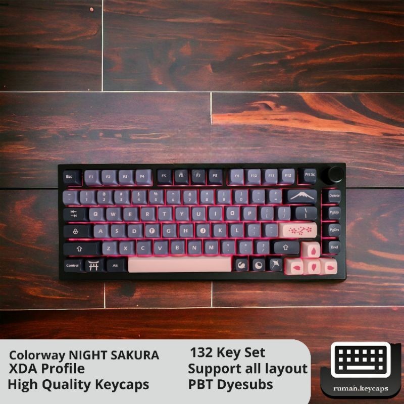 Jual Keycaps Keycap XDA PROFILE JTK NIGHT SAKURA PBT Dyesub Dye Subs 7u ...