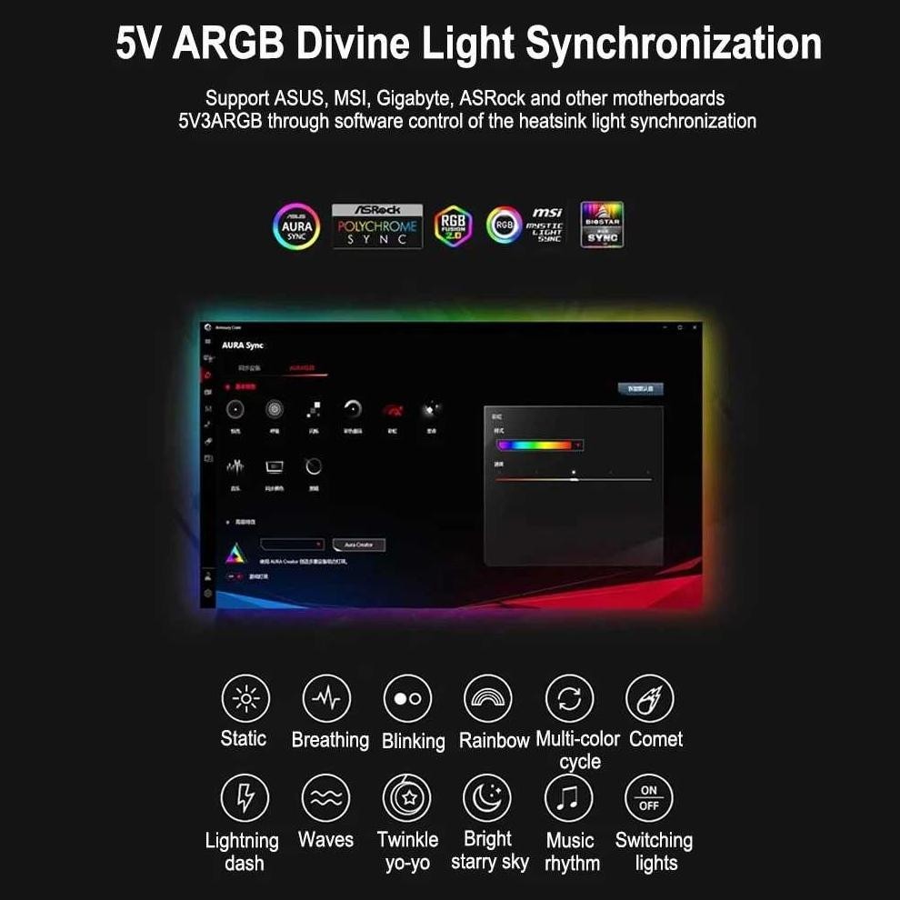 Jual AUSEN ARGB CONTROLLER KIPAS CPU 5V 3PIN RGB WITH REMOTE CONTROL ...