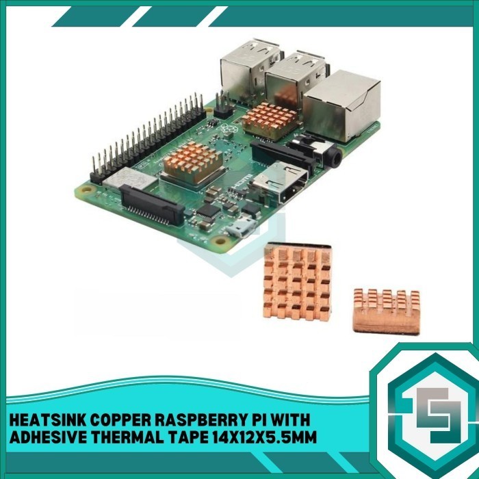 Jual HEATSINK RASPBERRY PI PLUS ADHESIVE THERMAL PAD COPPER 14X12X5.5MM ...