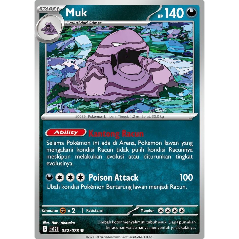 Jual Muk sv1S Scarlet Violet Kartu Pokemon TCG Indonesia U 052/078 | Shopee Indonesia