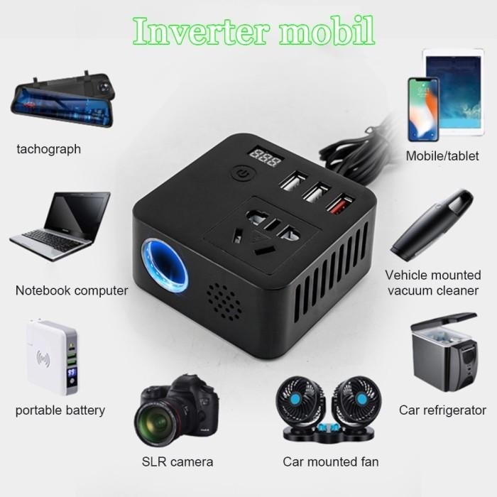 Jual CAR INVERTER DC-AC MAX 150 W / 200 W12V TO 220V POWER SUPPLY ...