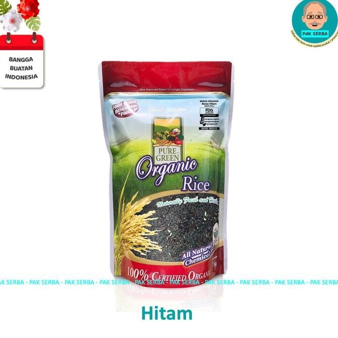 Jual Beras Organik Pure Green Hitam Black Rice (1Kg) | Shopee Indonesia