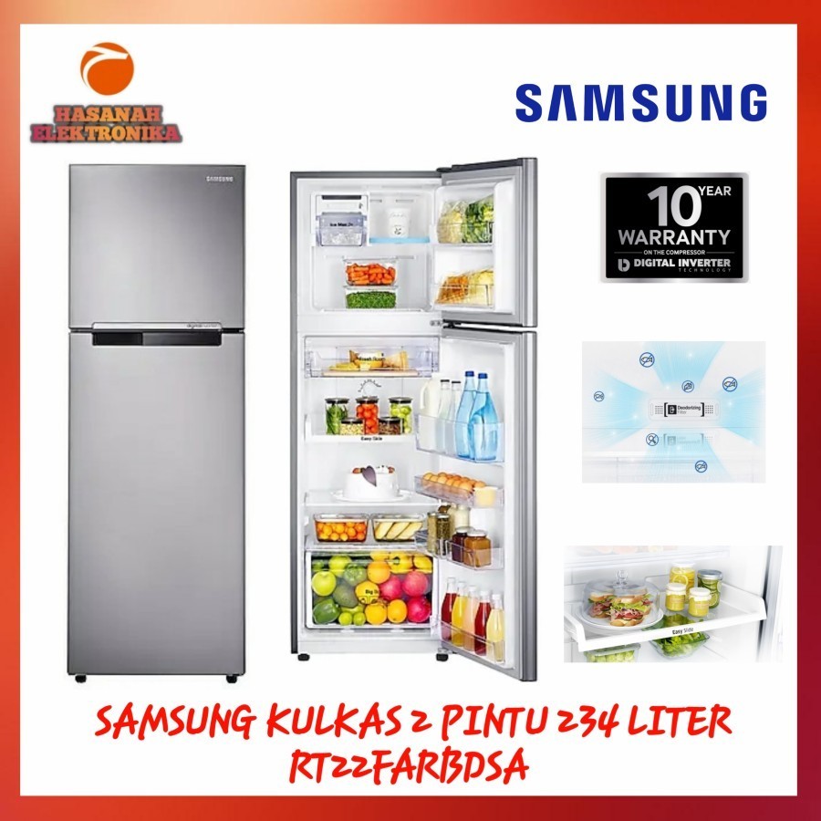 Jual KULKAS SAMSUNG 2 PINTU SMALL DOOR 234 LTR RT22FARBDSA DIGITAL ...
