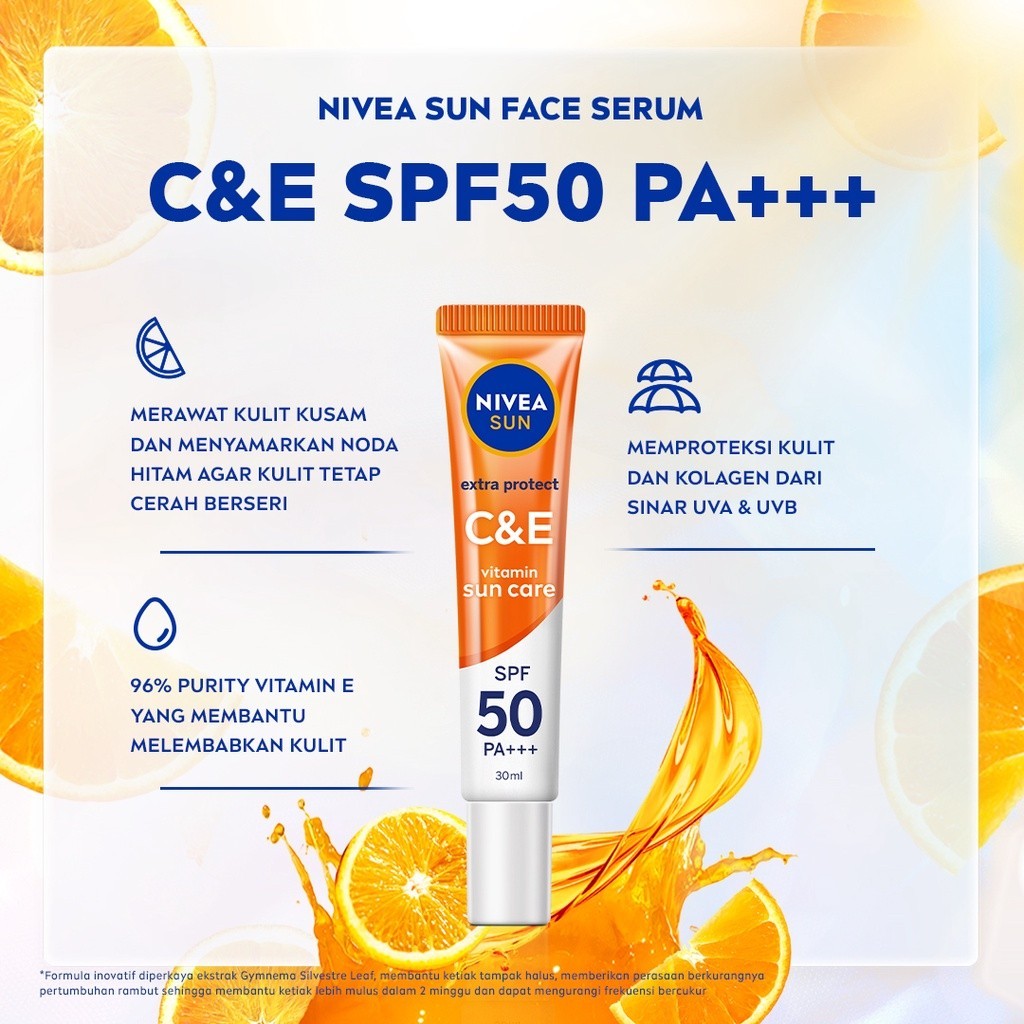 Jual NIVEA SUN EXTRA PROTECT C&E VIT SUN CARE SPF 50 PA +++30ML / SUN ...