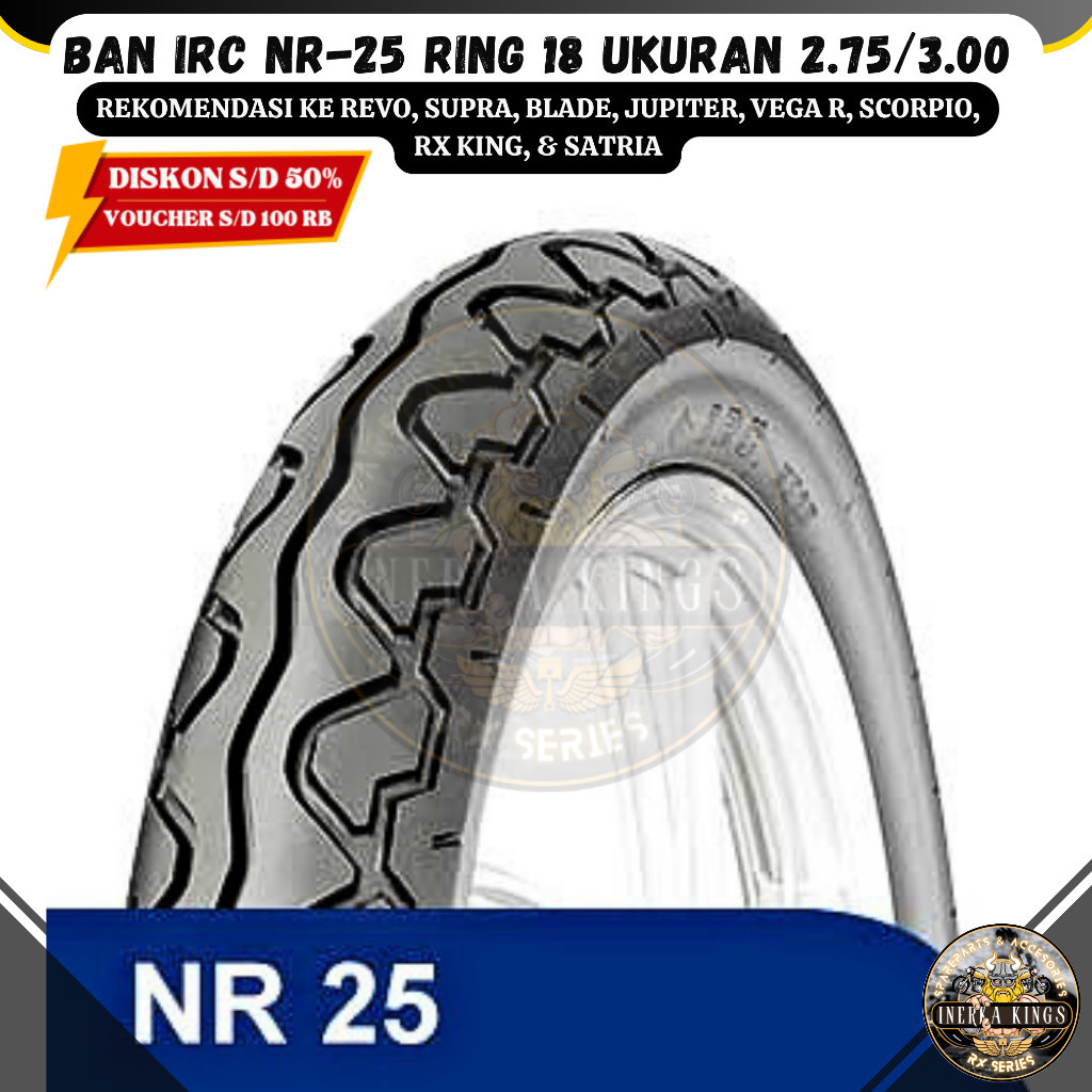 Jual Ban Motor IRC Tubetype NR 25 Ring 18 Ukuran 300 275 RX King ...