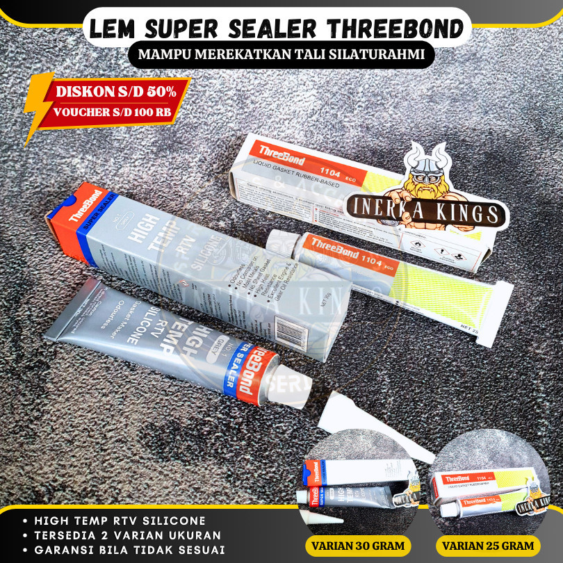 Jual Lem Super Threebond High Tempered 25 30 60 Gram RTV Silicone ...